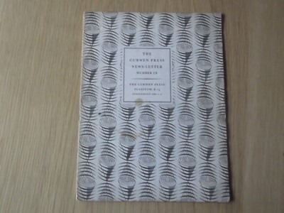 CURWEN PRESS NEWS LETTER 9. PLAISTOW, 1935. PRINTING. RAVILIOUS. BAWDEN ...