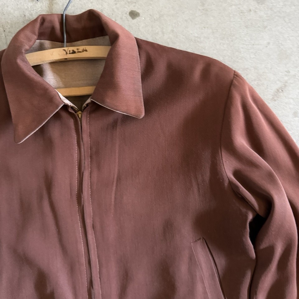 Vintage 50s Atomic Fleck Gabardine Ricky Jacket Reversible Men M/L ...