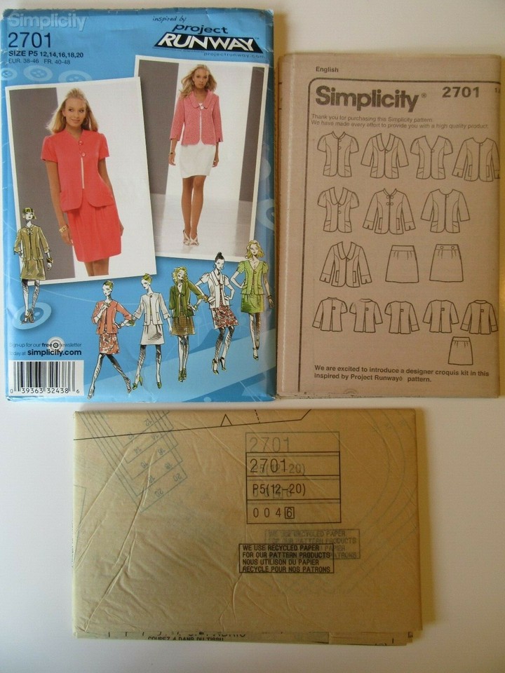 Simplicity Project Runway Inspired Pattern 2701 Ladies Career Jacket ...