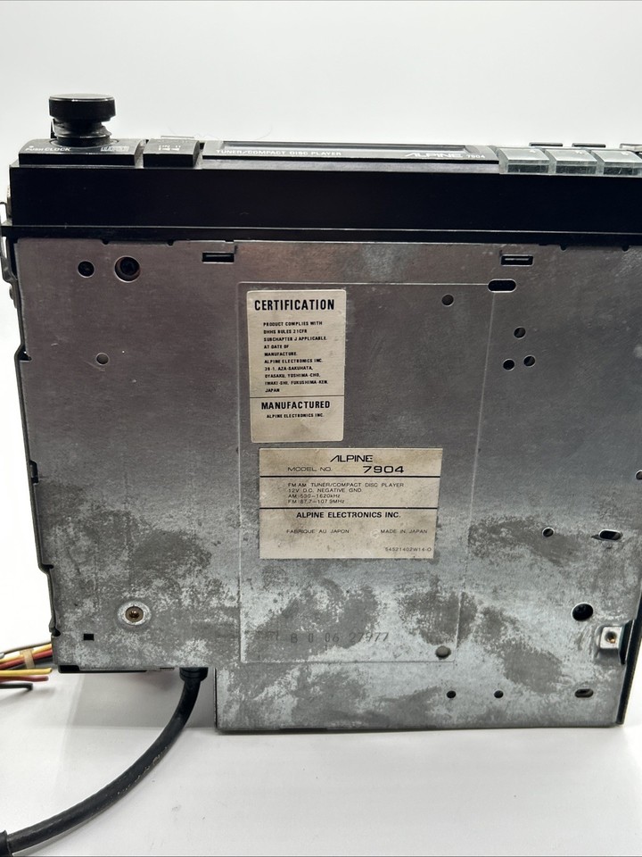 Alpine 7904 CD Player Rare Old School - Vintage Porsche BMW Mercedes ...