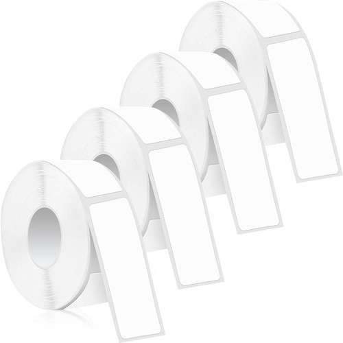 4 Roll Thermal Label Maker Paper, 0.47 x 1.57 Inch White Waterproof ...