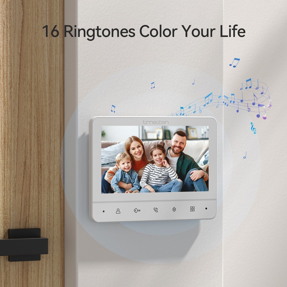 TMEZON 7inch Monitor Video Doorbell Door Chime Intercom Entry Security ...