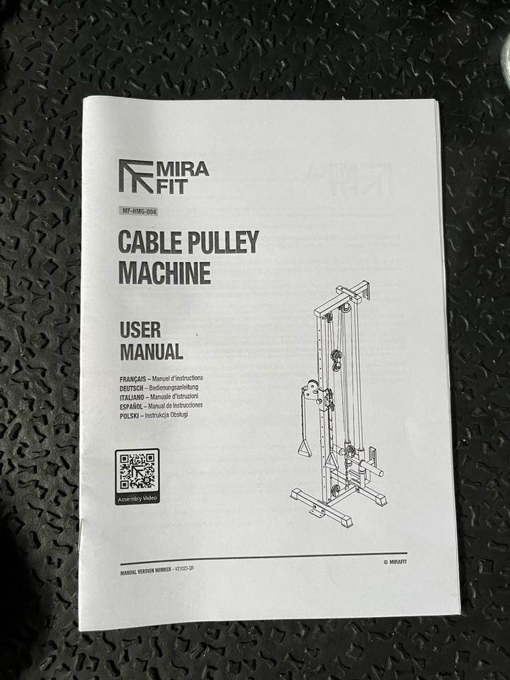 Mirafit Wall or Rack Mounted Cable Pulley Machine with attachments ...
