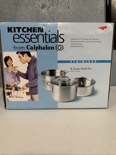 Calphalon 8 Qt Multi Pot Stock Pot And Lid With Pasta And Steamer ...