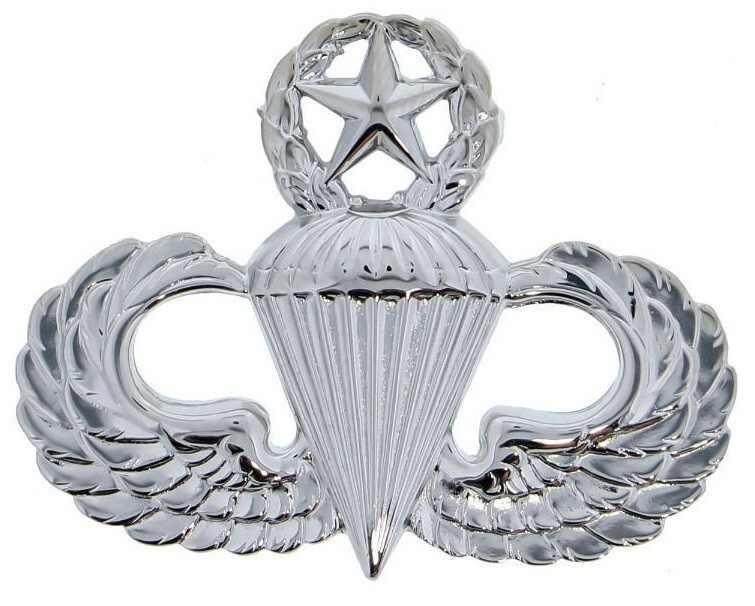 US ARMY Airborne MASTER Parachutist Paratrooper Jump Wings Pin Silver ...
