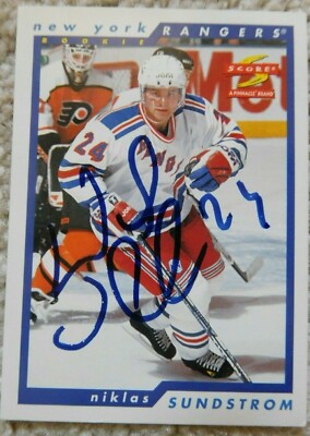 Niklas Sundstrom Autographed Signed 1996-97 Score Card New York Rangers ...