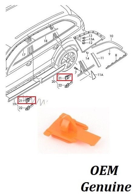 Audi 4L0853909 Genuine OEM Factory Original Lower Molding Clip for sale ...