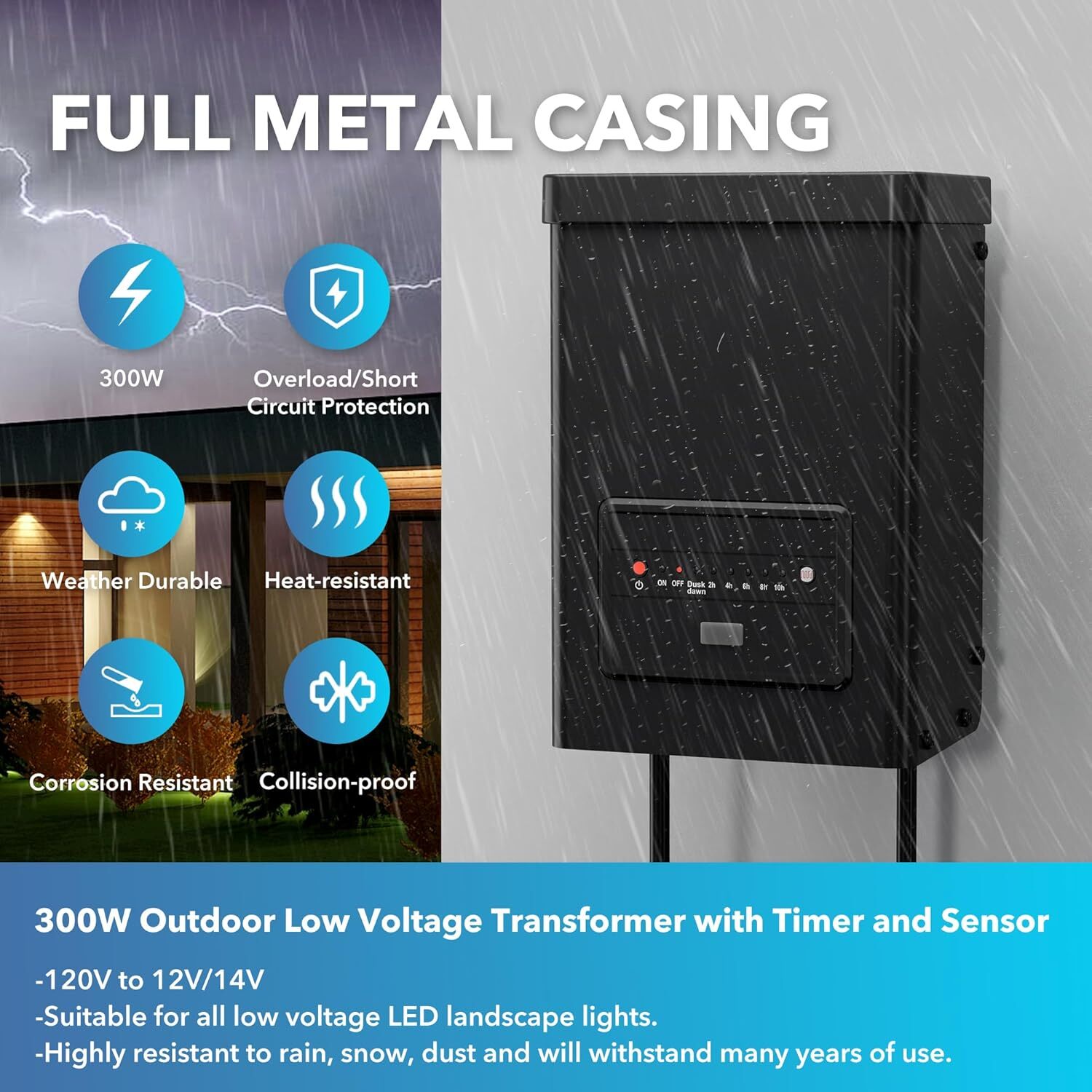 60-300W Low Voltage Landscape Transformer with Countdown Timer ...