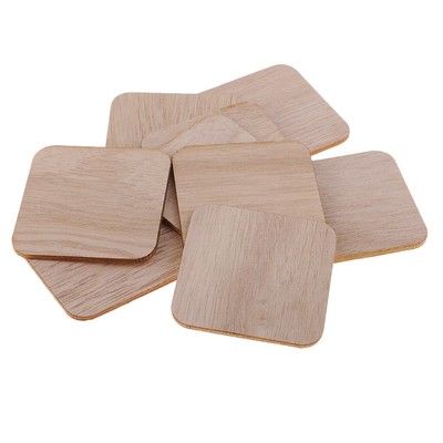 100pcs WOODEN SQUARE Shapes wood cutouts crafts blank slices diy card ...