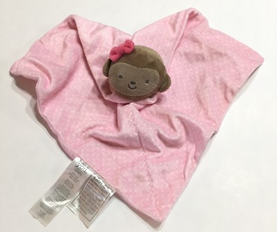 Just one you Monkey pink security blanket baby lovey pink bow carters ...