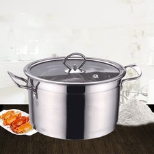 MASTERCHEF COOKWARE 24cm STEAMER CASSEROLE PAN WITH GLASS LID 24cm 4.2L ...