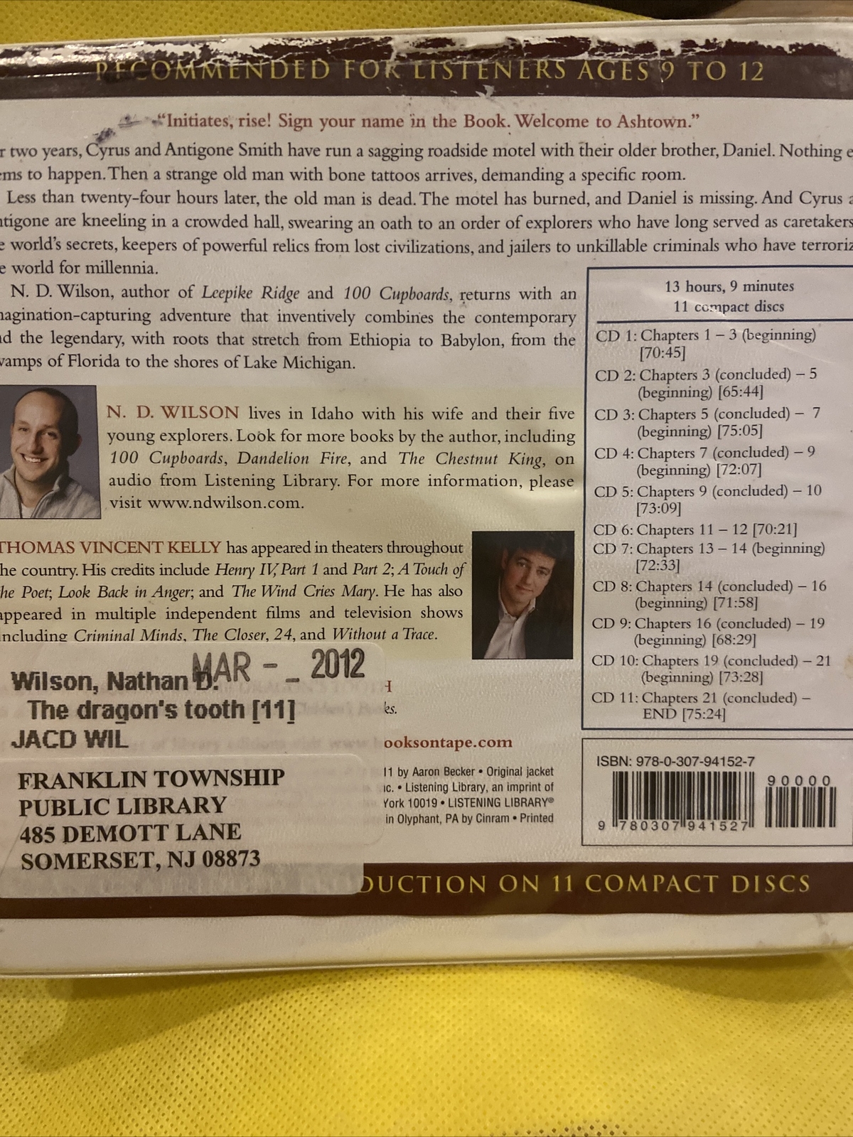 The Dragon's Tooth Ashtown Burials #1 N.D. Wilson Audiobook Audio CDs ...