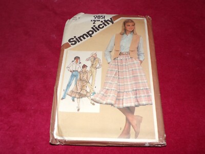 🌺 SIMPLICITY #9851-LADIES WESTERN-SHOW RING SKIRT-VEST-SHIRT-PANT ...