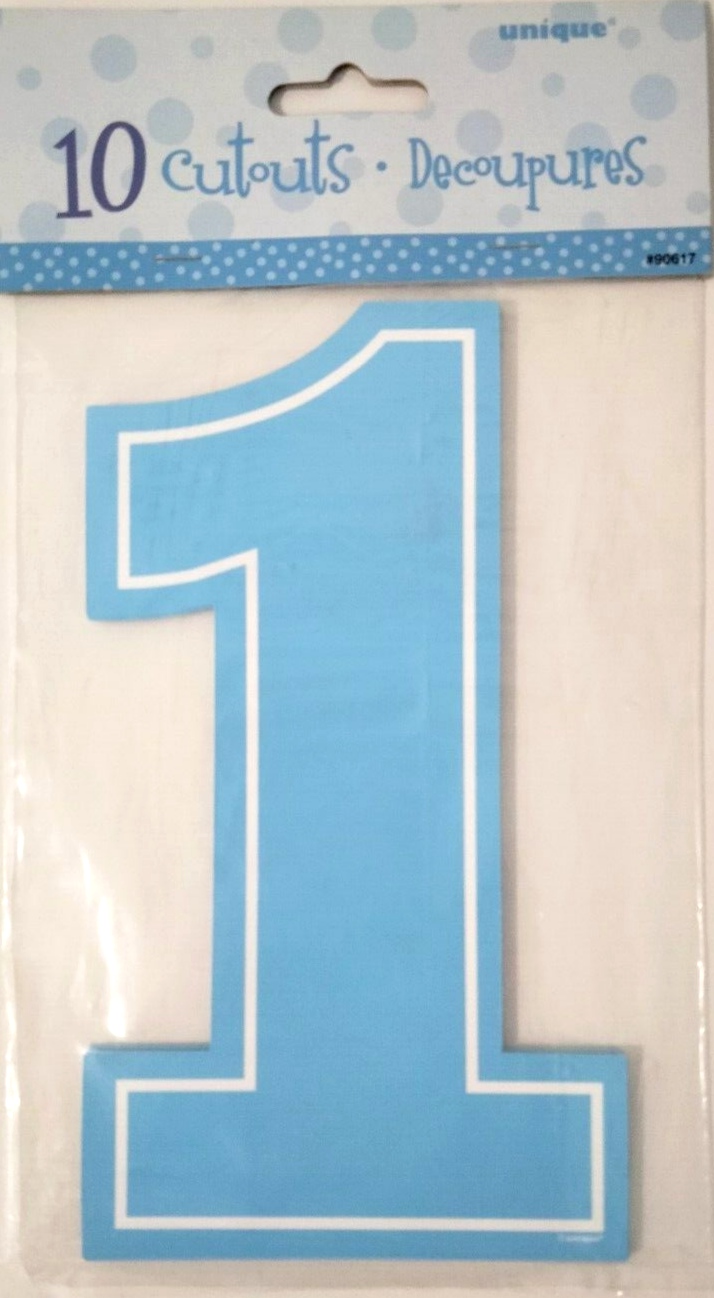 Sweet Lil Boy 1st First Birthday Party Number One Cardboard Blue ...