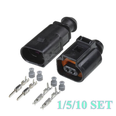 2 Pin Automotive Male Female Connector Plug Socket Kit for VW Audi ...