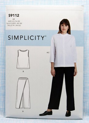 SIMPLICITY Pattern S9112 Button Down Top, Shell & Pants. Sz 6-14. Uncut ...