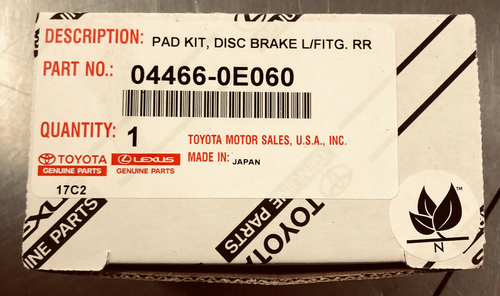 LEXUS REAR BRAKE PADS 04466-0E060 | eBay