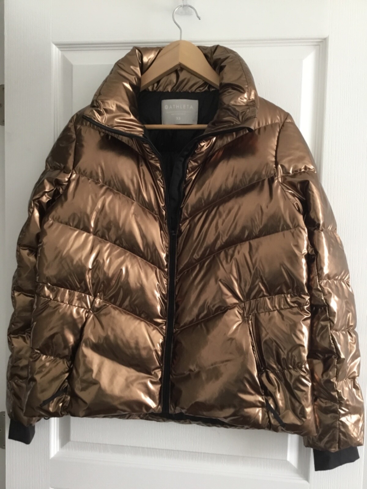 ATHLETA Women's Lofty Packable Metallic Down Puffer Jacket Coat Size XS-S | eBay