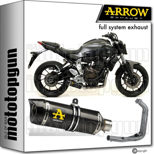 Full system exhaust rc low carbon c thunder arrow yamaha mt07 mt-07 14/ ...