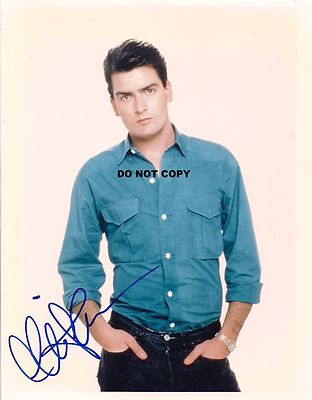 CHARLIE SHEEN 8X10 AUTHENTIC IN PERSON SIGNED AUTOGRAPH REPRINT PHOTO RP | eBay
