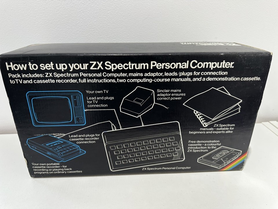 Vintage 1980 Sinclair ZX Spectrum 48k Original Box Transformer, Leads ...