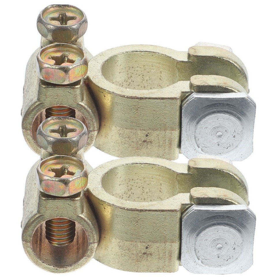 2pcs Car Battery Terminal Auto Terminal Clamp Connector Golden car ...