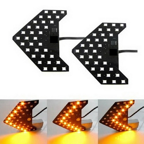 2Pcs Amber Yellow 33-SMD Sequential LED Arrows for Car Side Turn Lights ...