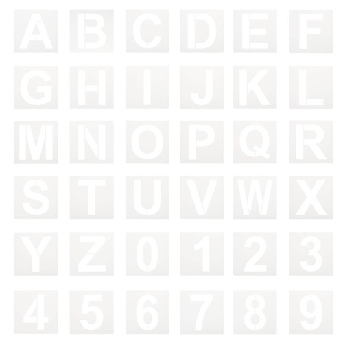 4 Inch Letter Stencils and Numbers, 36 Pcs Alphabet Art Craft Stencils ...