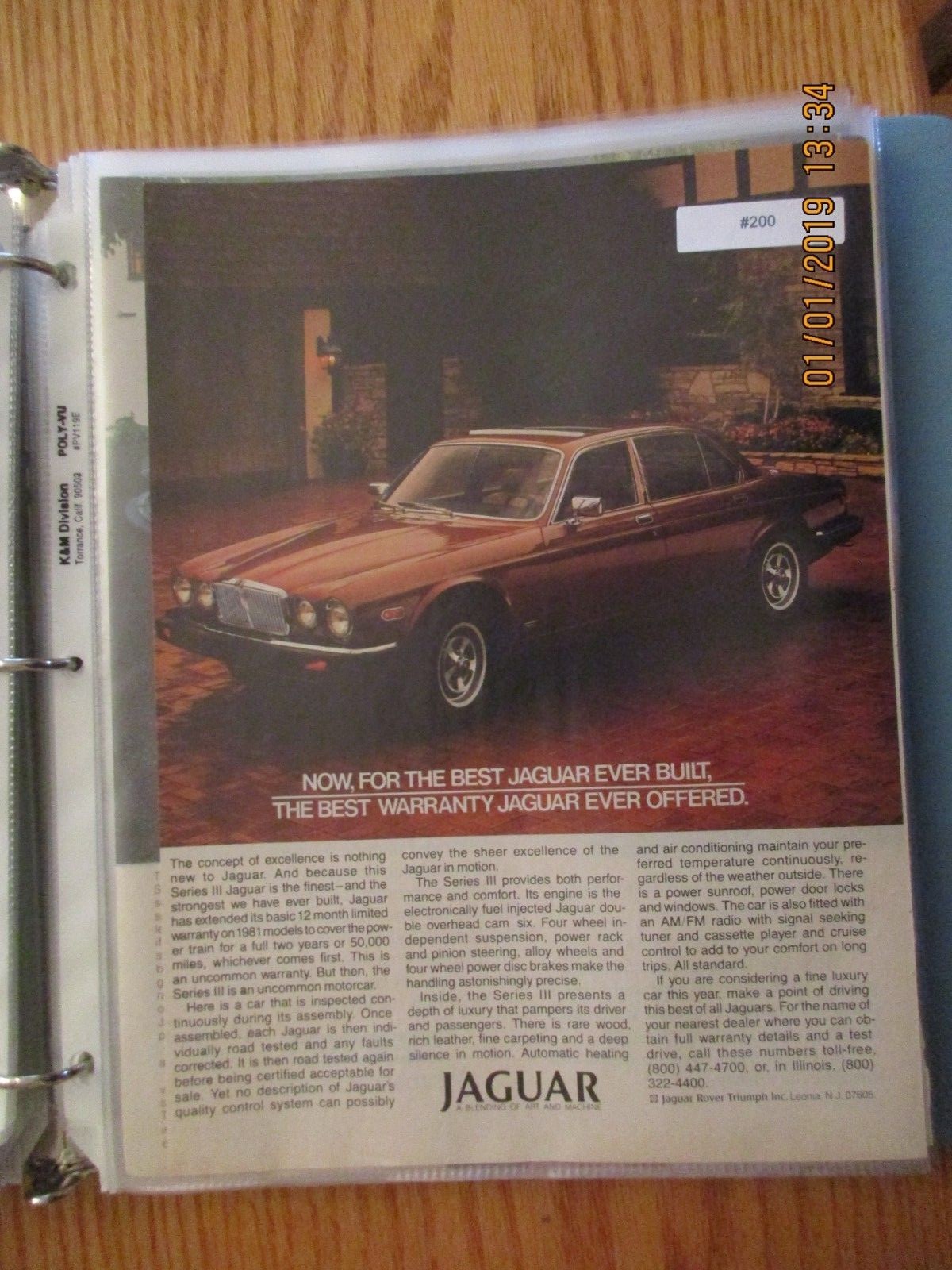 Jaguar#200 Advertisement 1981 Jaguar Series III Sedan June 1981 | eBay