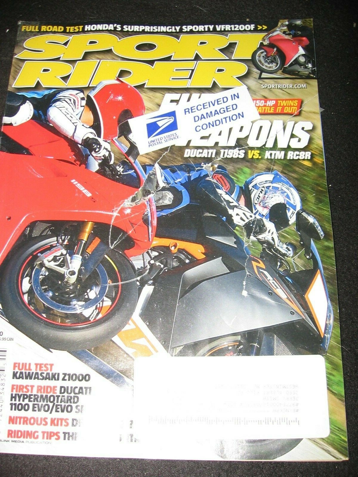 SPORT RIDER May 2010 Ducati 1198S Hypermo KTM RC8R Honda VFR1200F ...
