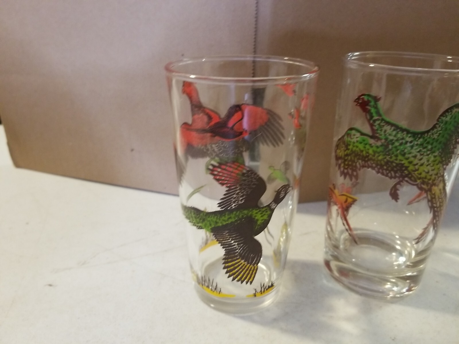Vintage Drink Glass Set of 2 Pheasant Bird Hunting Swanky Swigs ...