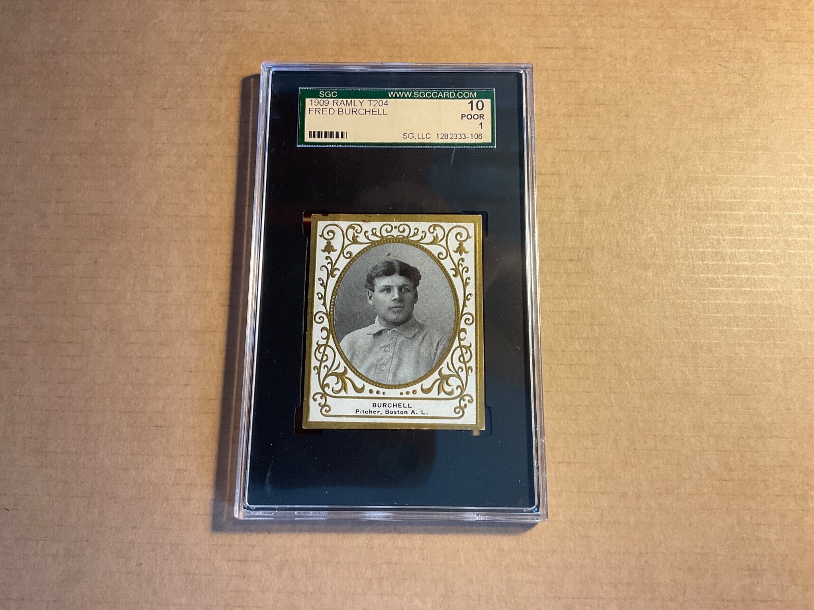1909 T204 Ramly Fred Burchell Boston Red Sox SGC 10 Poor 1 Displays ...