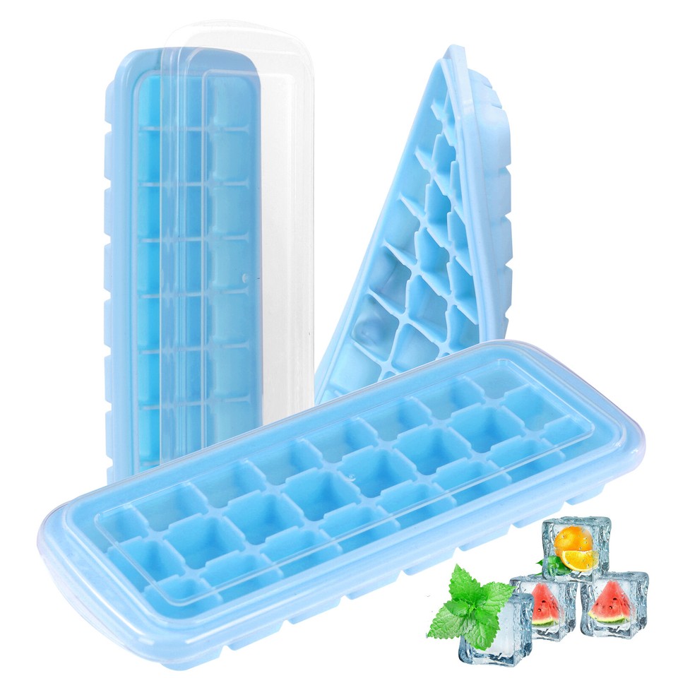 HUMBEE, Soft Silicone Ice cube Tray with PP Lid, BPA free 24 or 36 ...
