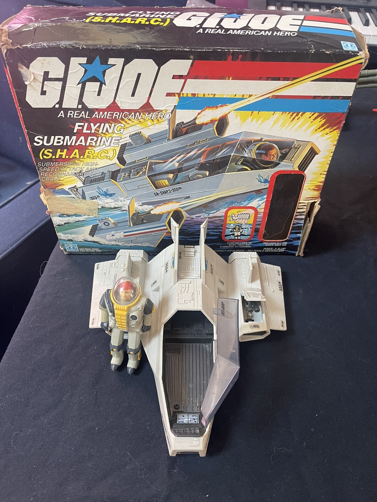 GI Joe SHARC Flying Submarine Vehicle Hasbro 1984 With Deep Six And Box ...