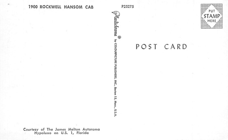 1900 Rockwell Hansom Cab James Melton Autorama Hypoluxo Florida | eBay