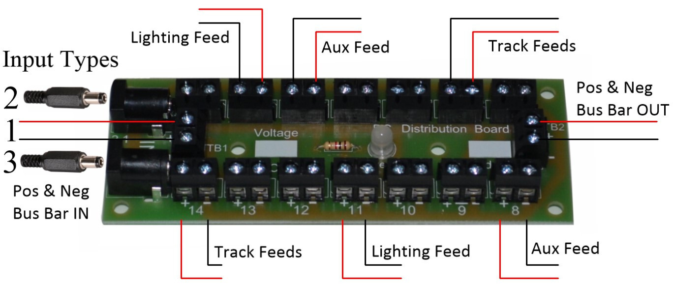 CN166 DC Low Power Distribution Board 14 No 2 way Screw Terminal ...