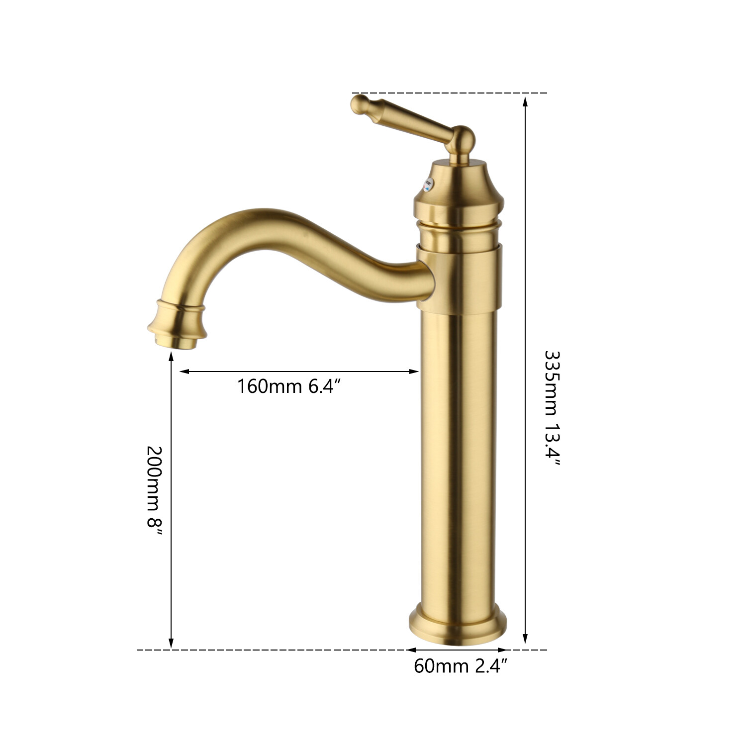 Bathroom Round Ceramic Basin Sink Combo Brushed Gold Mixer Faucet Tap ...