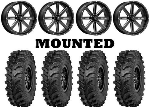 Kit 4 ITP MT911 Tires 30x10-14 on MSA M41 Boxer Gloss Black Wheels 550 ...