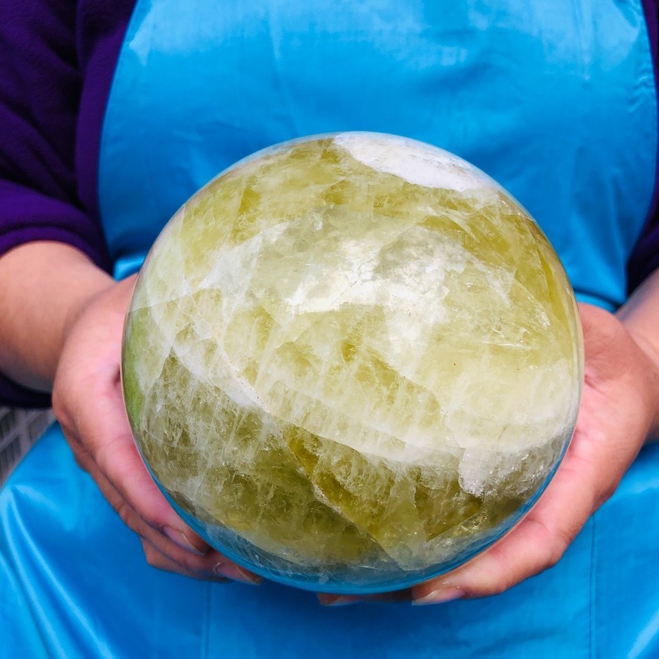 5.41LB Natural Yellow crystal ball Quartz Citrine sphere Mineral ...