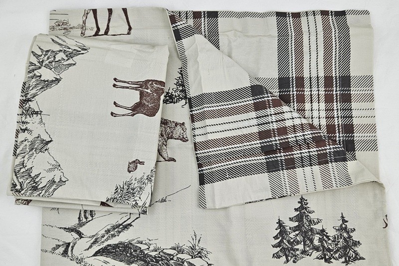 Levtex Home Lodge Toile Cotton KING Duvet Cover & Pillowshams Set Tan ...