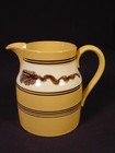 VERY RARE 1800s BROWN & BLUE MOCHA BANDED PITCHER MOCHAWARE YELLOW WARE ...