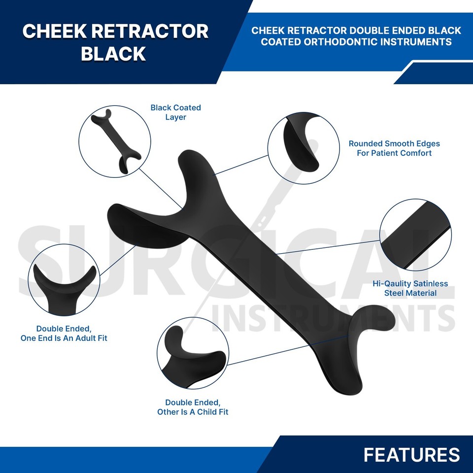 2 Pcs Cheek Lip Retractor Dental Double-Head Mouth Opener Metal Hook ...