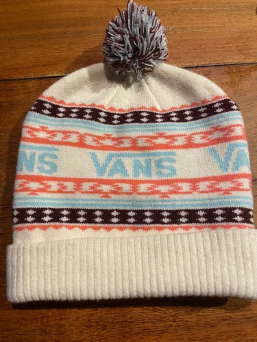 VANS Off the Wall Cuffed Knit Stocking Cap Winter Beanie Hat Black ...