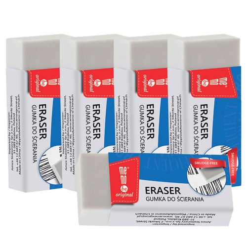 5x Radiergummi Set Radierer PVC-free weiß Radierer für Schule, Büro ...