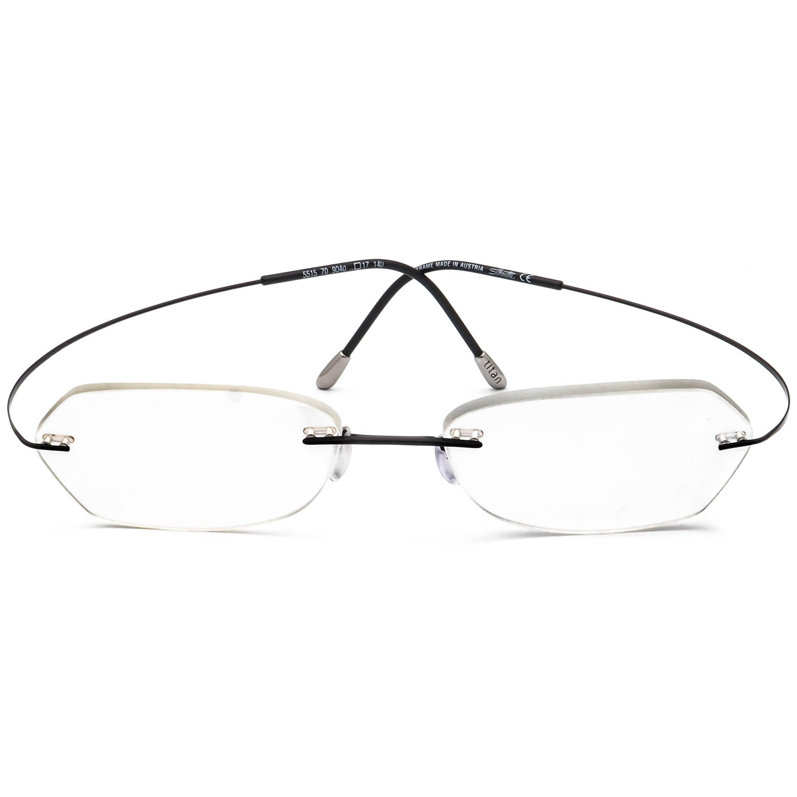 Silhouette Eyeglasses 5515 70 9040 Titan Black Rimless Frame Austria 52 ...