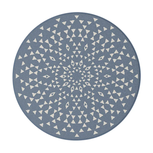 White And Blue Round Rug 120Cm Round | eBay