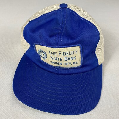 Fidelity State Bank Hat VTG Snapback Size Medium/Large Patch Cap Garden ...