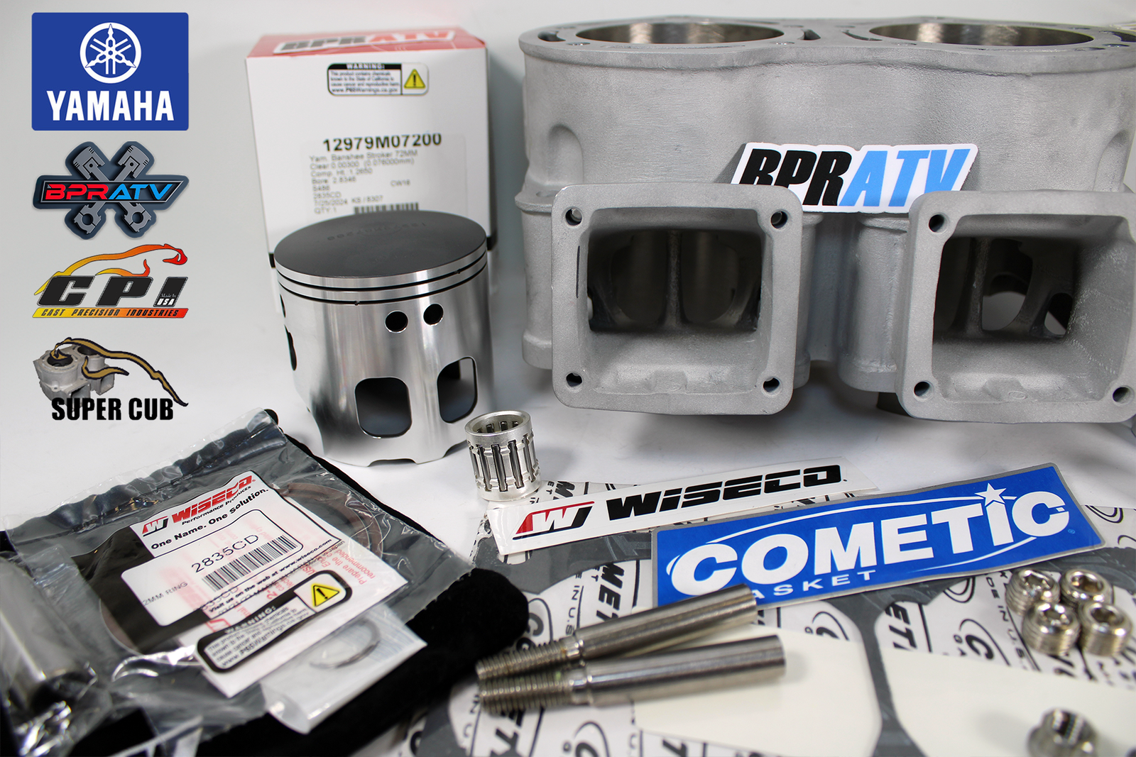 BPRATV Yamaha Banshee 521 Super Cub Cylinder 72mm 10mm Wiseco Top End ...