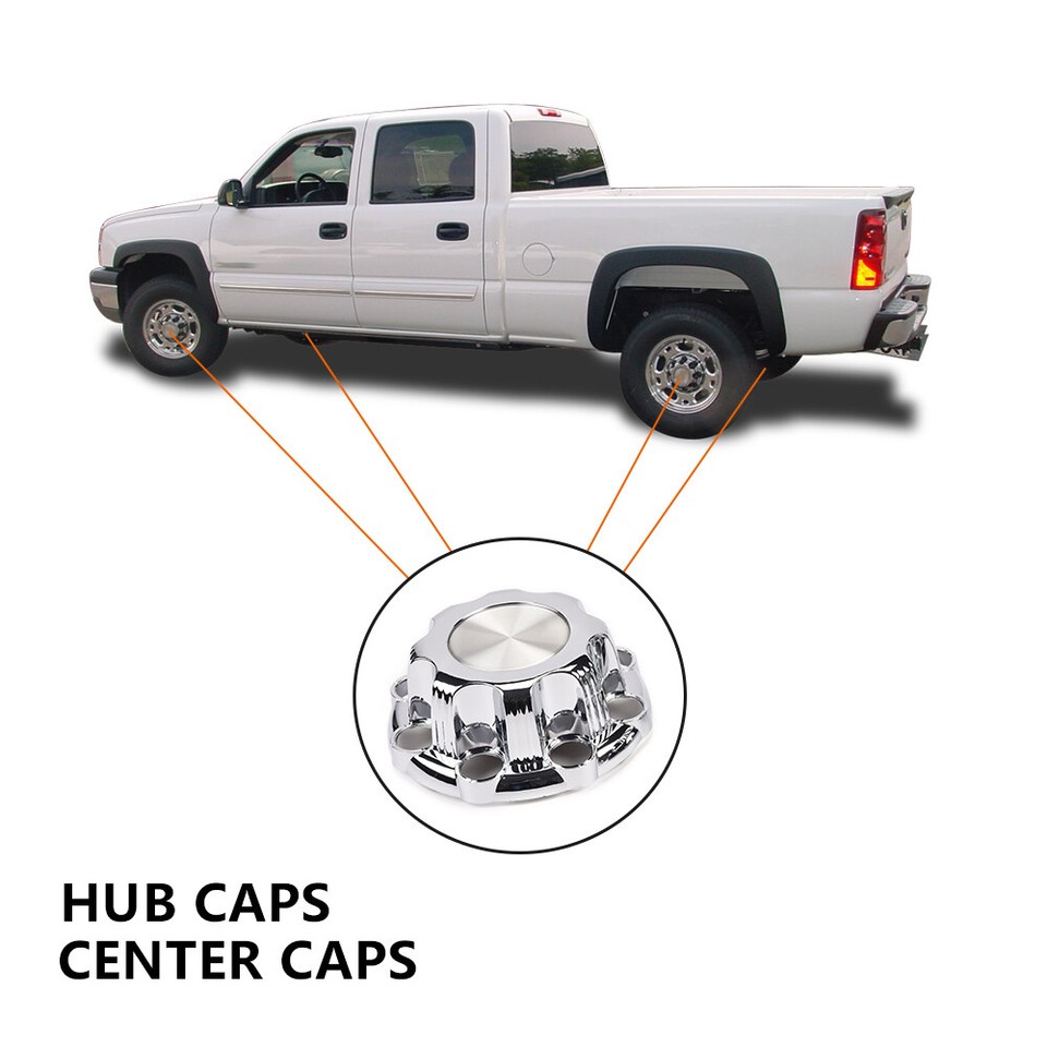 4Pcs 8 Lug Wheel Hub Center Caps Fit For Silverado Avalanche Sierra ...
