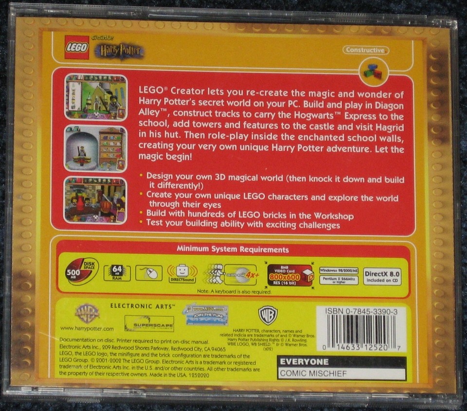 Lego Masterpiece Creator HARRY POTTER PC CD-ROM Game Fast Free Ship ...